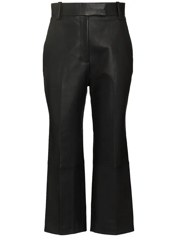 Khaite Melie Cropped Leather Trousers