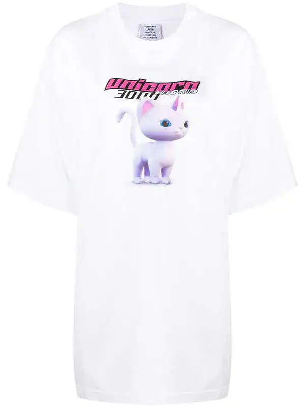 Vetements Unicorn 3000-Print T-Shirt In White - 38% Off | Editorialist
