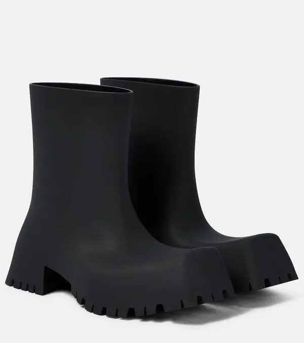 Balenciaga Trooper Rubber Boots Eu 41 In Black - 40% Off 