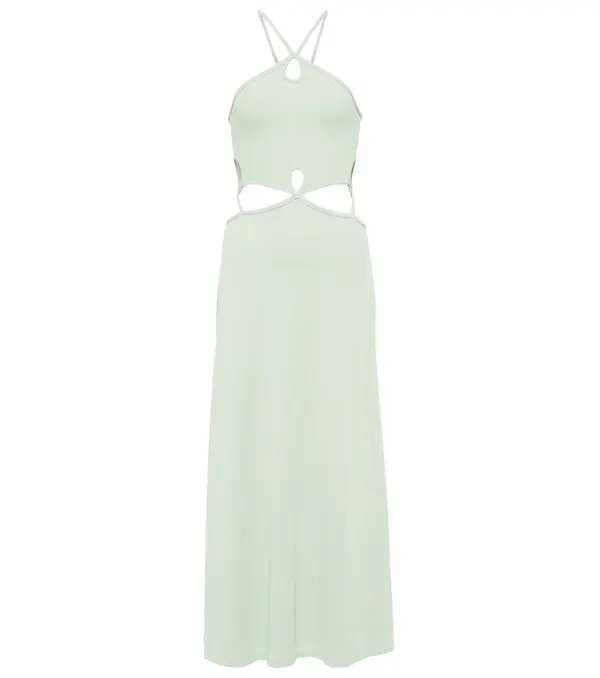 Christopher Esber Cutout Ribbed-Knit Maxi Dress In Green - 50% Off |  Editorialist