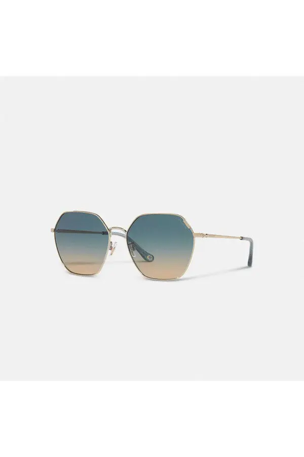 Coach Metal Hexagon Sunglasses - Blue | Editorialist display picture 2