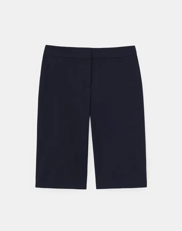 Lafayette 148 New York Technical Stretch Cotton Twill Manhattan Bermuda Short - Black