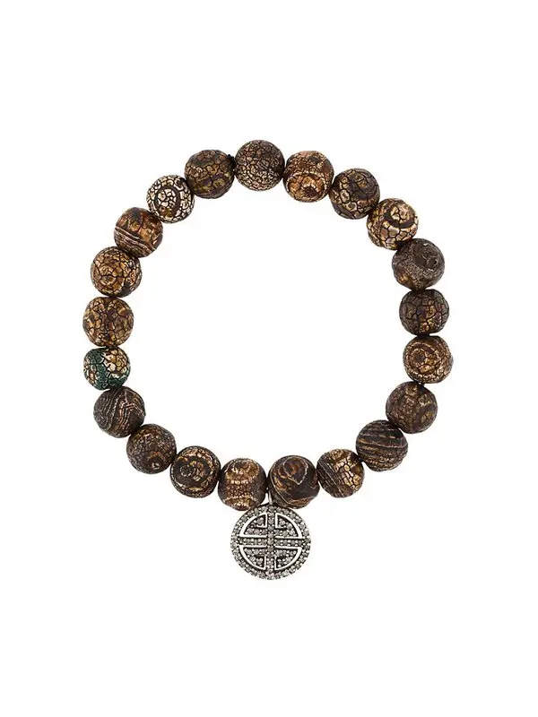 MONAN Beaded Diamond Charm Bracelet
