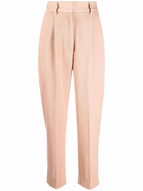 FORTE_FORTE Ribbed Tailored Trousers - Neutrals