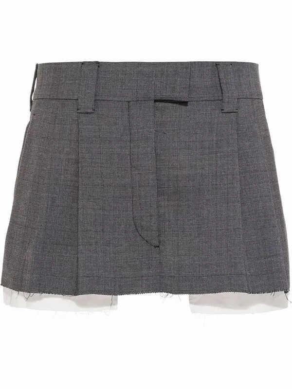 Miu Miu Prince-of-wales Check Mini Skirt