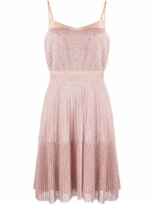glitter plisse dress Clemence Plisse Maxi Dress - Gold main image 1