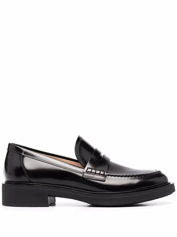 GIANVITO ROSSI Harris Leather Loafers - Black