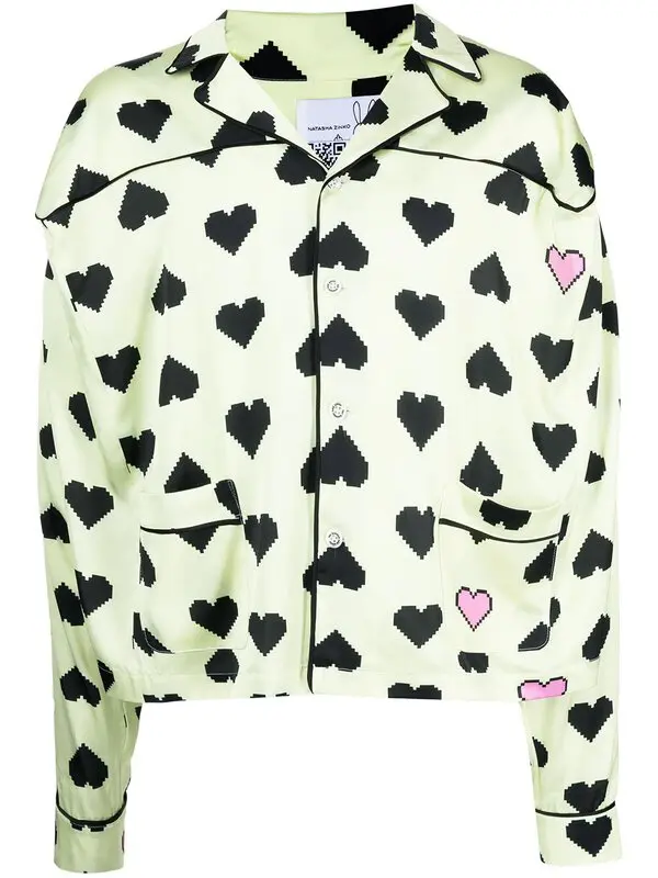 Natasha Zinko Pixel Heart Print Shirt