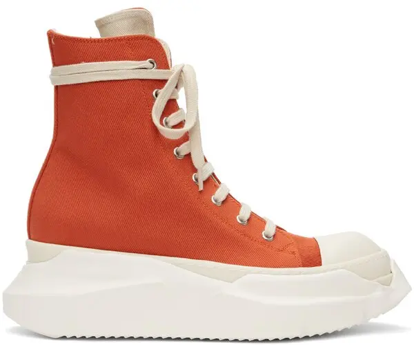 Rick Owens Black Abstract High Sneakers In 5311 Orange/Milk - 21 