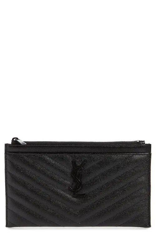 Saint Laurent Monogramme Calfskin Pouch - Noir