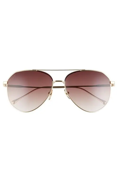 DIFF Dash 59mm Aviator Sunglasses - Gold/mocha Tortoise