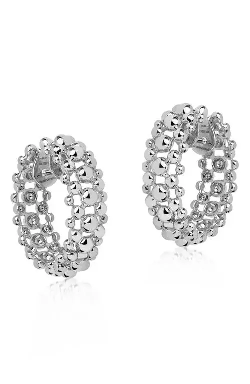 Hueb Bubbles Hoop Earrings - White Gold