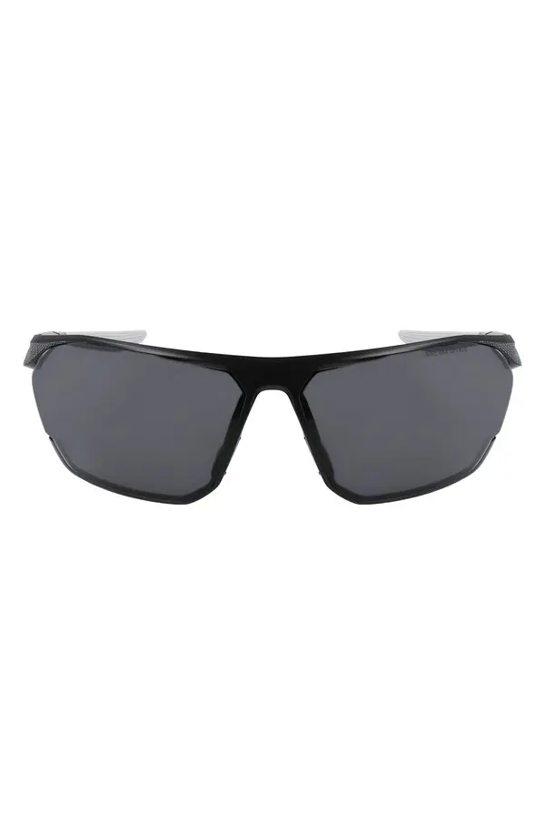Nike Stratus 76mm Rectangular Sunglasses - Black/ Dark Grey | Editorialist