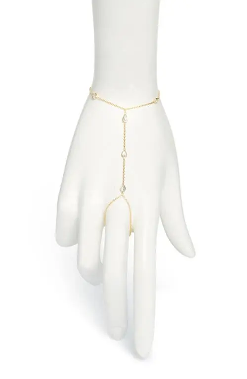 SHYMI Cubic Zirconia Station Hand Chain - Gold/white