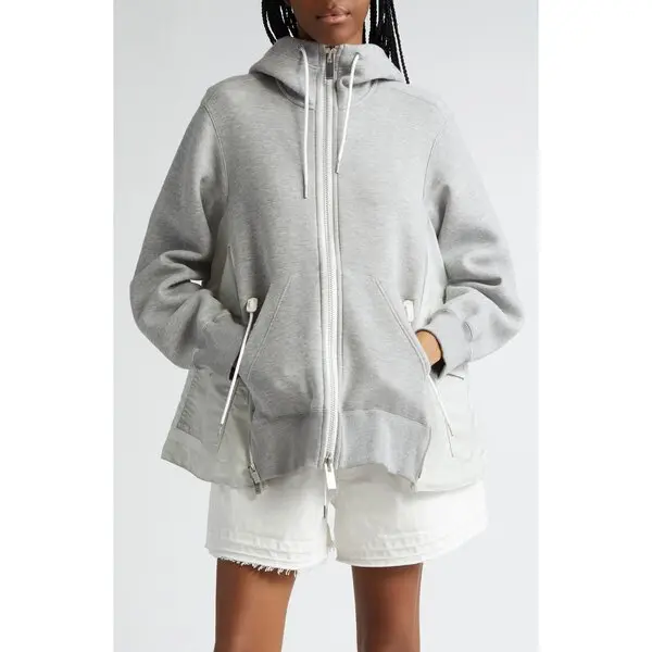 Sacai Ma-1 Side Gusset Hoodie - L/gray × L/gray