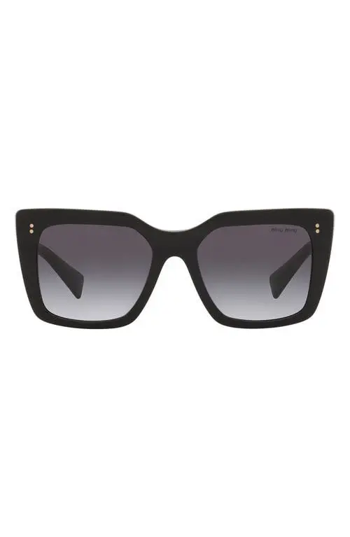 Miu Miu 53mm Square Sunglasses - Black/grey Gradient