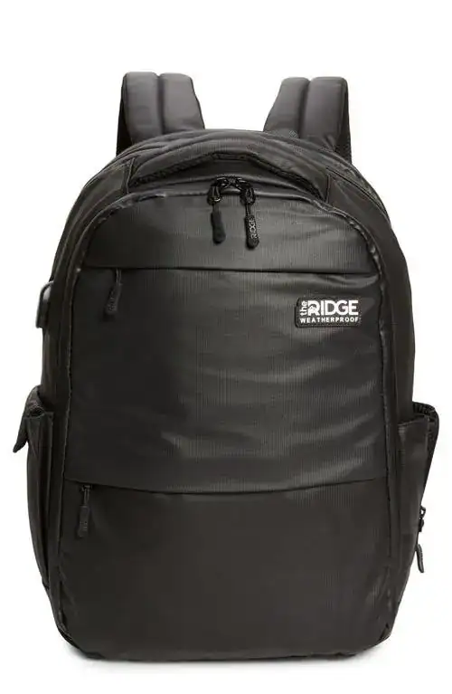 THE RIDGE Weatherproof Commuter Backpack - Black | Editorialist