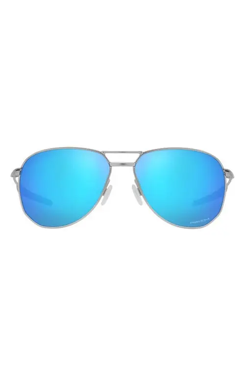 Oakley 57mm Pilot Sunglasses - Satin Chrome/prizm Sapphire