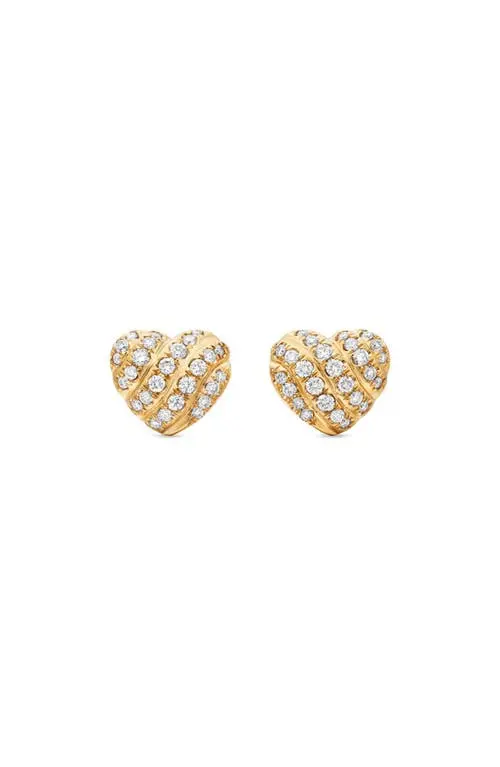 David Yurman Heart Stud Earrings - Diamond