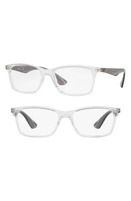 Ray-ban 56mm Rectangle Optical Glasses - Transparent
