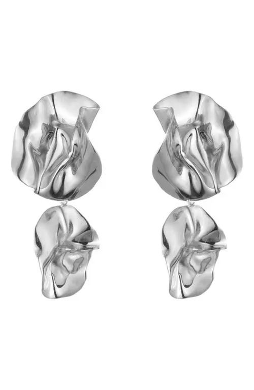 STERLING KING Fold Drop Earrings - Sterling Silver
