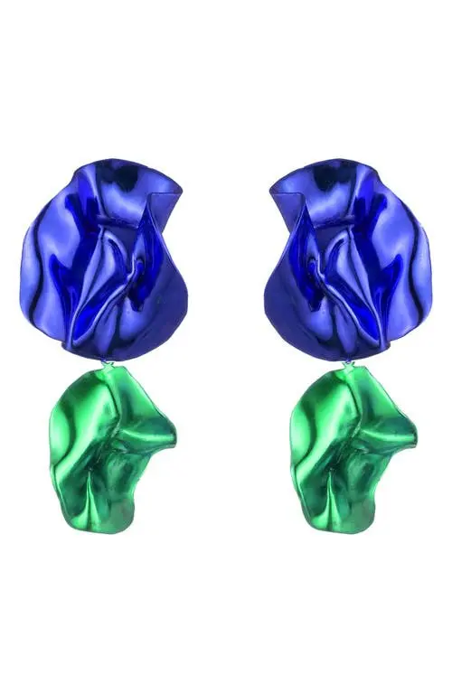 STERLING KING Flashback Fold Drop Earrings - Cobalt Emerald