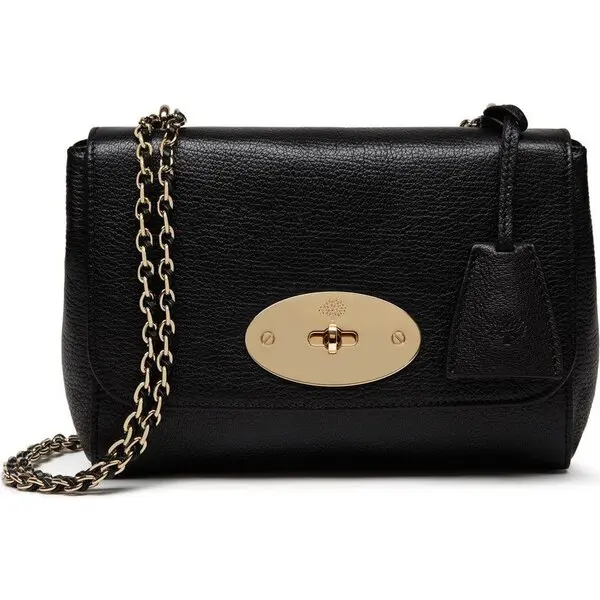 Mulberry Lily Leather Satchel - Glossy Goat Black