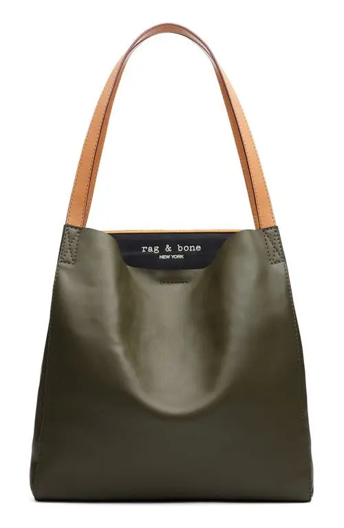 Rag Bone Passenger Leather Tote Olvngt/ Black Editorialist