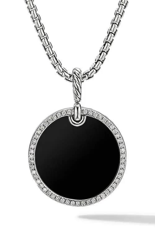 David Yurman Elements Pavé Diamond Pendant - Black Onyx/silver