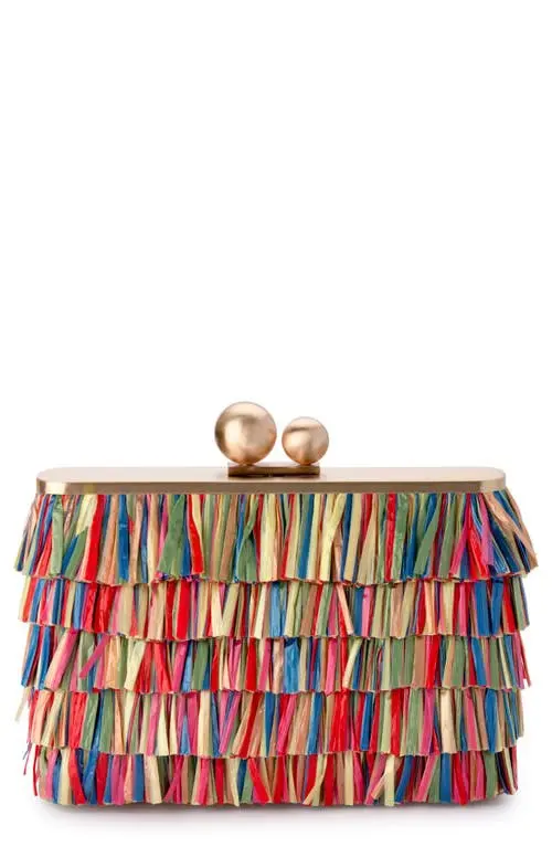 OLGA BERG Carlita Carvinale Fringe Clutch