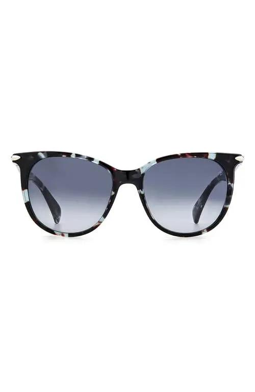 Rag Bone 53mm Gradient Cat Eye Sunglasses Blue Havana/Grey