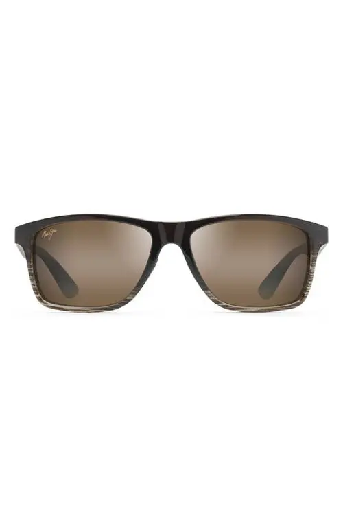 Maui Jim Onshore 58mm Polarized Rectangle Sunglasses - Chocolate Fade