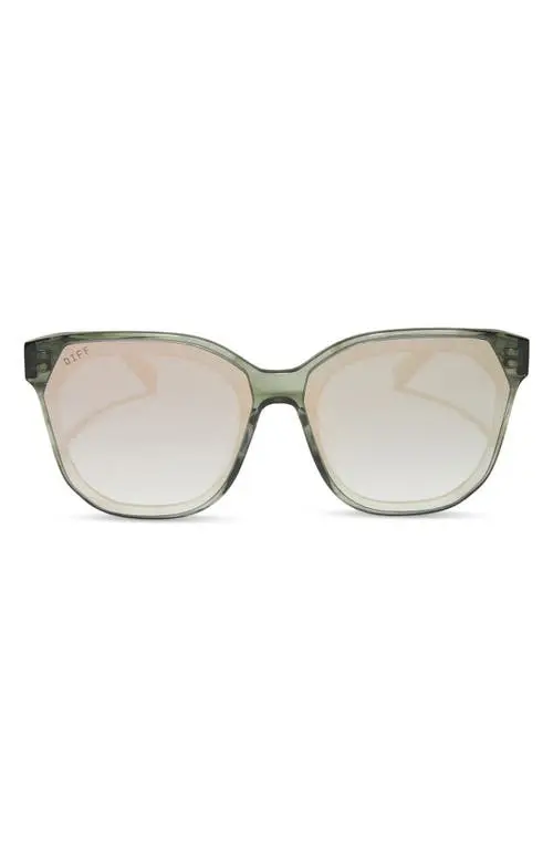 DIFF Eyewear Gia Oversized Square Sunglasses - Cool Matcha Mirror
