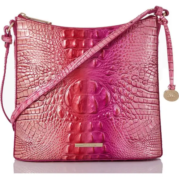 Brahmin Katie Croc Embossed Leather Crossbody Bag - Cupid