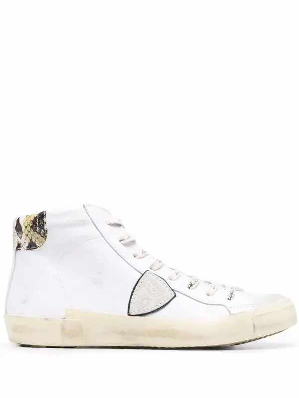 Philippe Model Prsx Calfskin Snakeskin-effect Sneakers