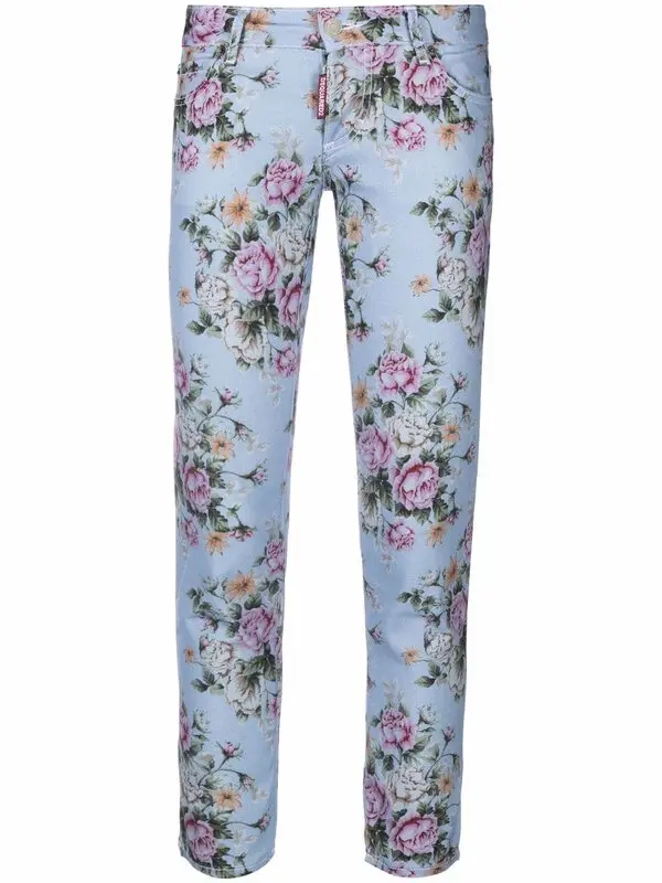 Dsquared2 Floral Print Skinny Trousers