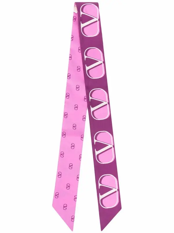 Valentino Garavani Vlogo Pattern Silk Scarf