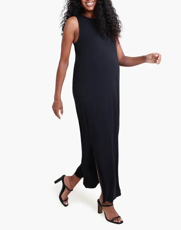 Madewell Mw Ingrid And Isabel Draped Column Dress - Black | Editorialist