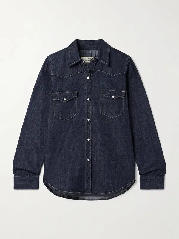 NILI LOTAN Travis Denim Shirt - Blue
