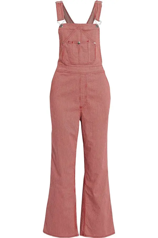 Rag & Bone Striped Cottonblend Twill Overalls