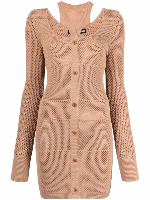 ANDREĀDAMO Knitted Midi Dress - Neutrals