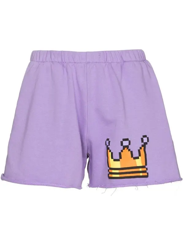 Natasha Zinko Pixel-print Track Shorts - Purple