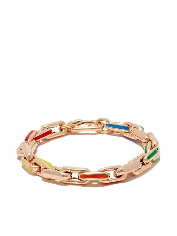 Lauren Rubinski 14kt Yellow Rainbow Enamel Bracelet