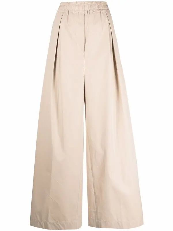 Aspesi Wide-leg Flared Trousers - Neutrals