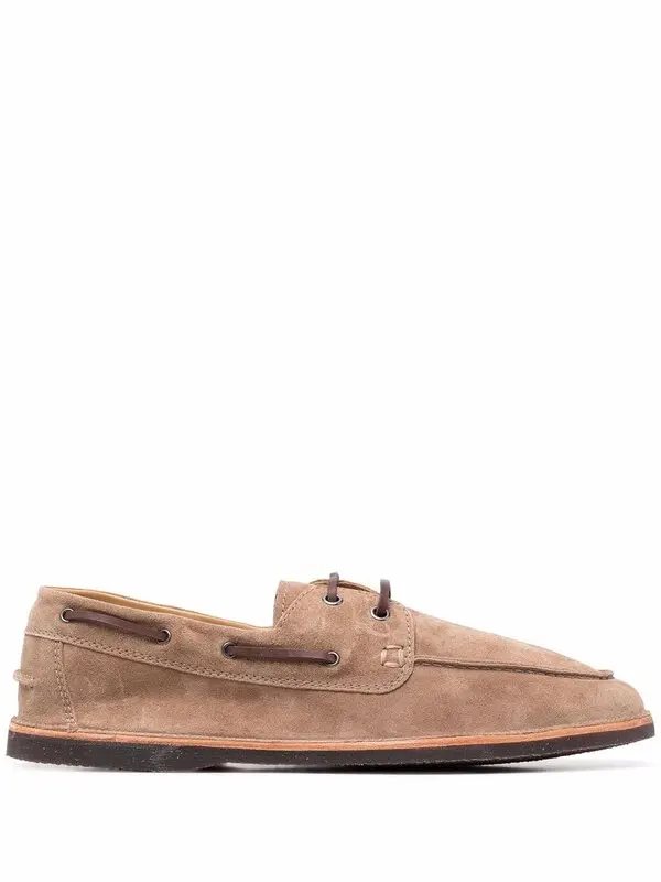Brunello Cucinelli Lace-up Suede Loafers