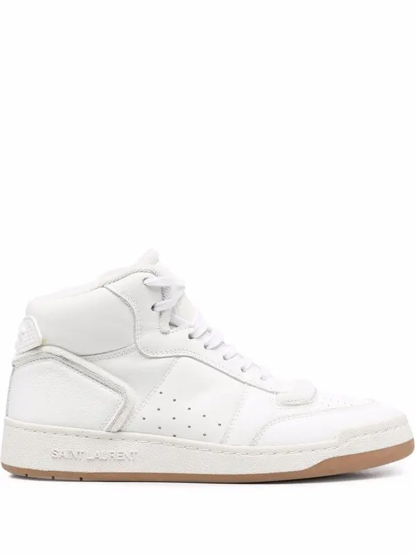 Saint Laurent Lace-up Hi-top Sneakers - White