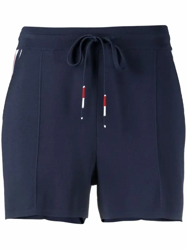 Thom Browne Rwb Pintuck Thigh Length Shorts