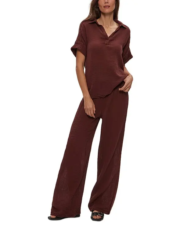 Michael Stars Smocked Wide-leg Pants - Espresso