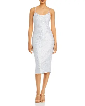 St. John Knit Sequin Dress In Silver Multi - 60% Off | Editorialist