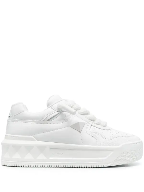 Valentino Garavani One Stud Xl Leather Sneakers - White